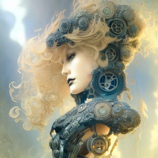 Goth robot doll portrait 3 - AI Generated Artwork - NightCafe Creator