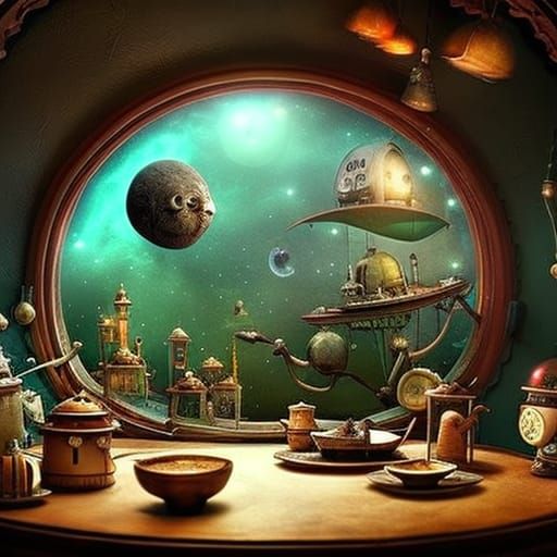 Alien Coffee shop - AI Generated Artwork - NightCafe Creator