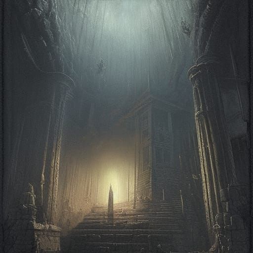 Vividly Colored Horror Mayan Ruins in Cyberpunk St... - AI Art