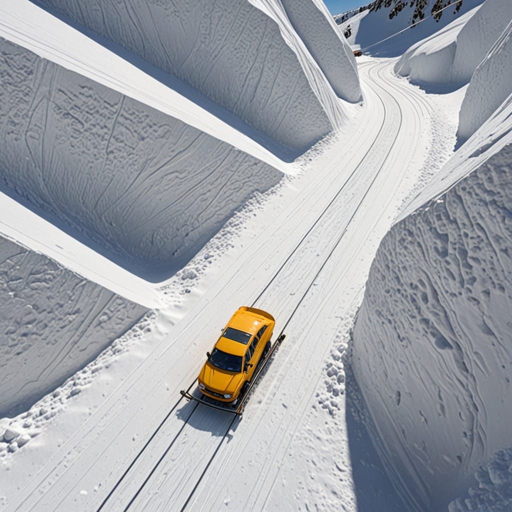 Physics in Motion: Whimsical Sled on Inclined Plan... - AI Art