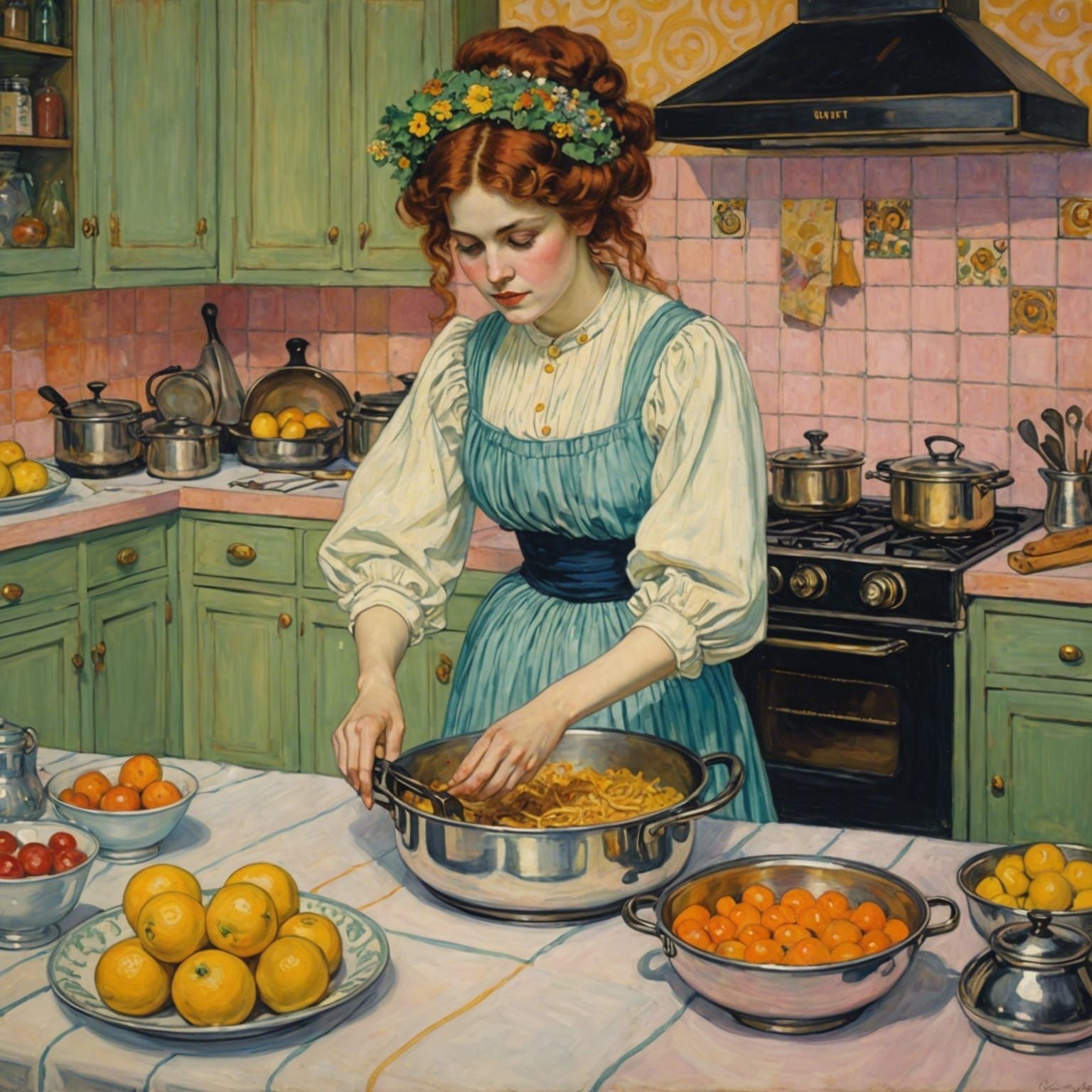 The kitchen fairy helping the inexperienced wife cook. - AI Generated ...