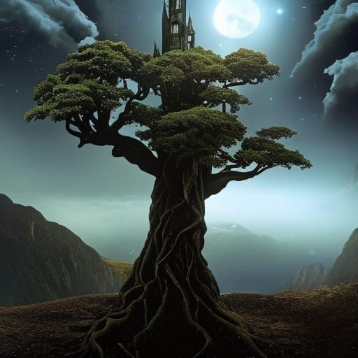 Castle on a tree - AI Generated Artwork - NightCafe Creator