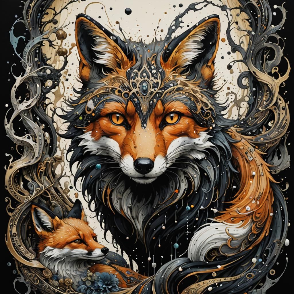fox calligraphy - AI Generated Artwork - NightCafe Creator