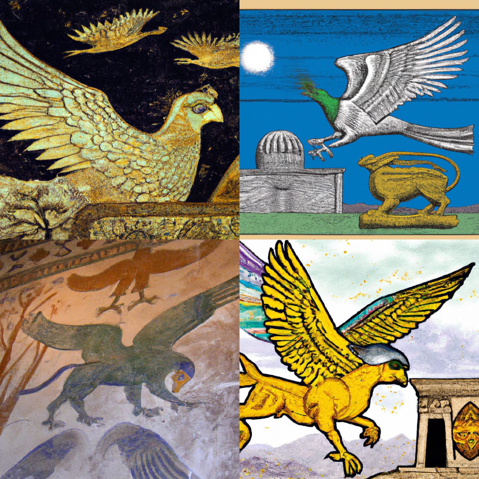 Flight of the Simorgh over the tomb of Cyrus - AI Generated Artwork ...