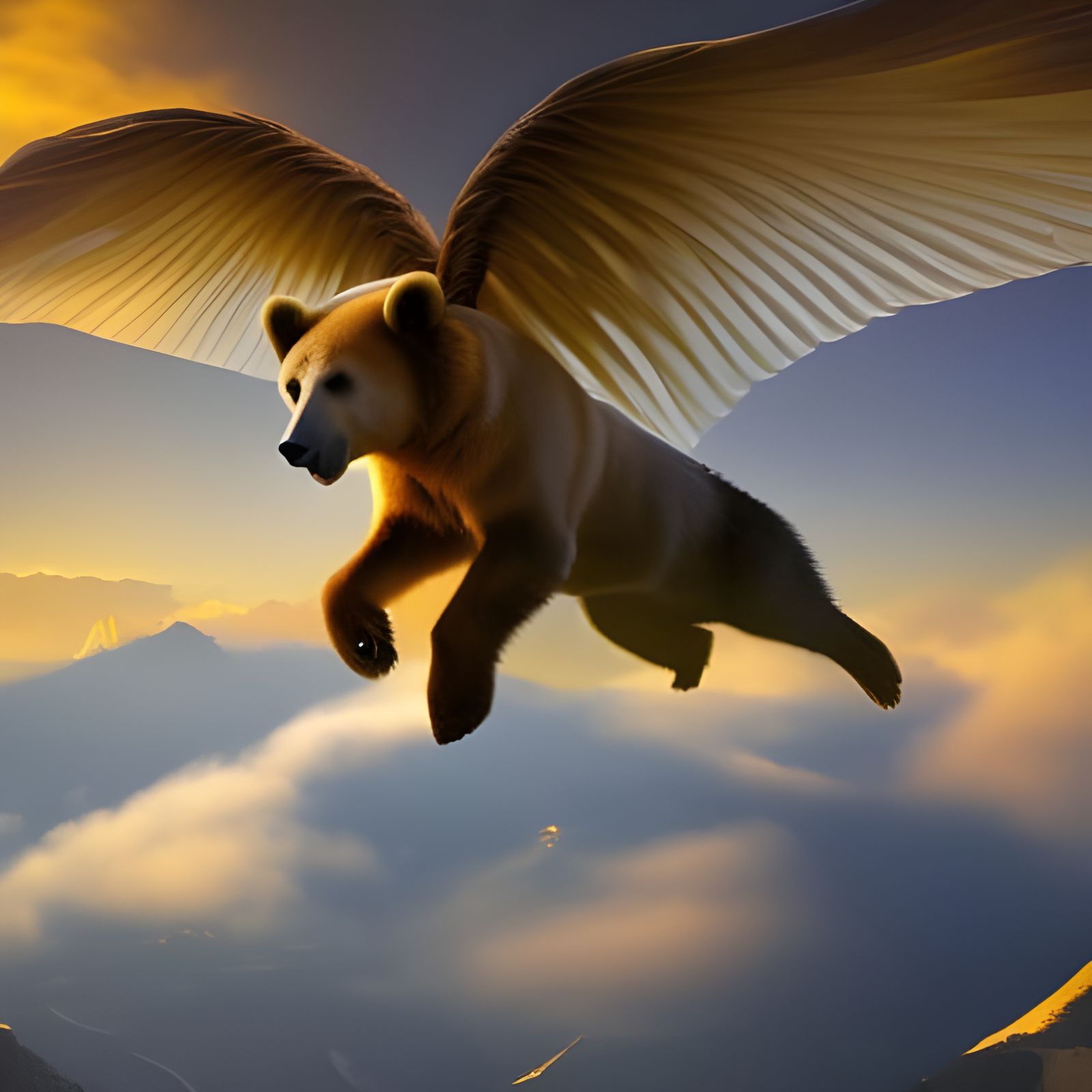 Winged bear - AI Generated Artwork - NightCafe Creator