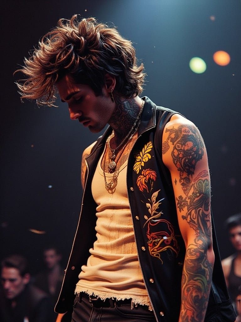 always punk - Punk Rock Icon in High Contrast, Gritty Style