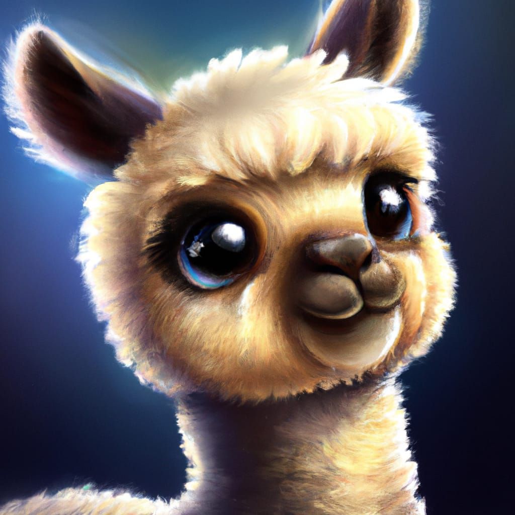 Adorable baby lama - AI Generated Artwork - NightCafe Creator