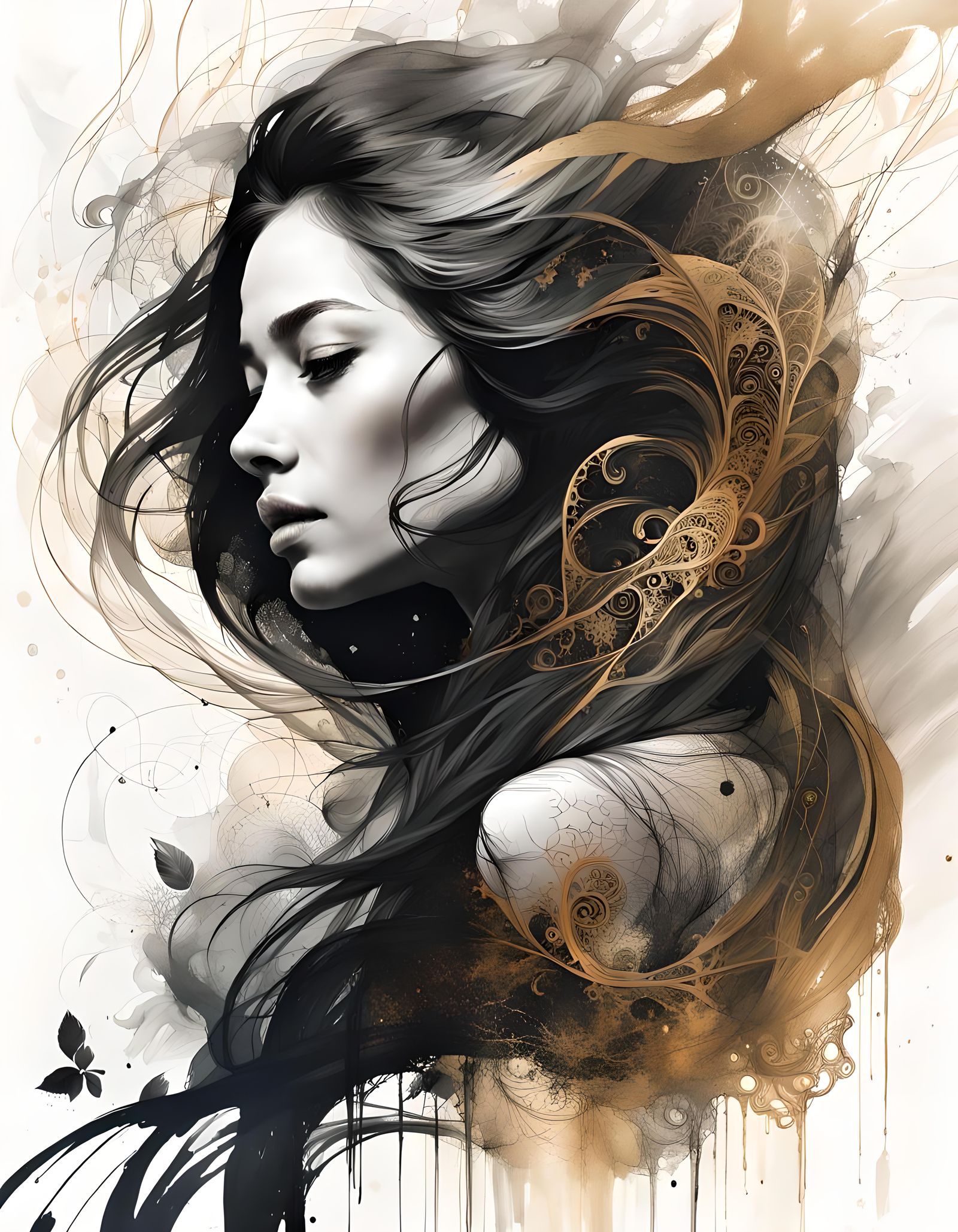 Golden filigree - AI Generated Artwork - NightCafe Creator