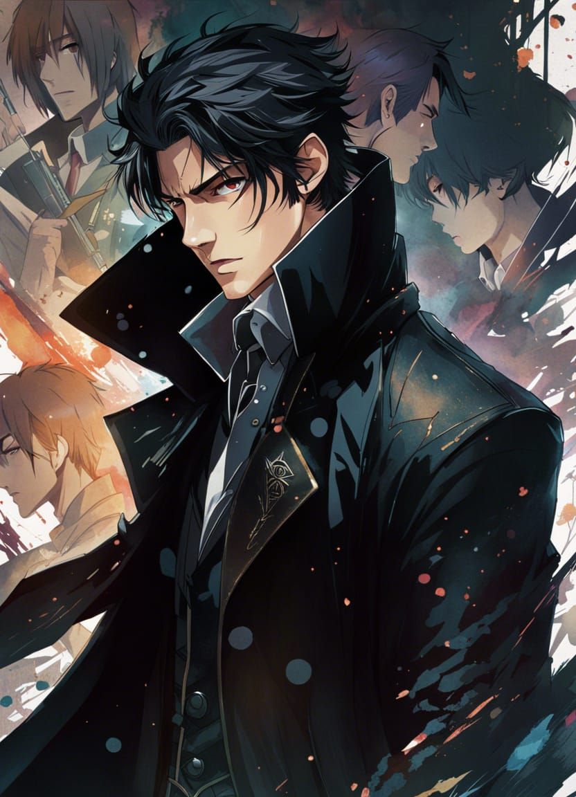 handsome male in a black coat, anime key visual, smooth, masterpiece ...