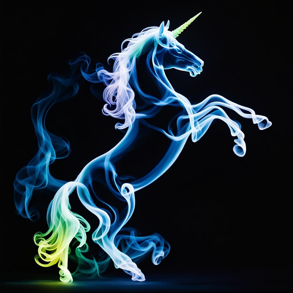 Smoke unicorn - AI Generated Artwork - NightCafe Creator