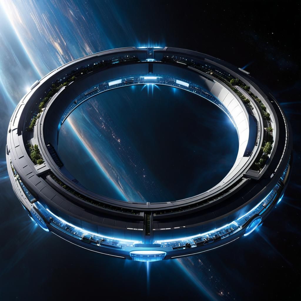 Artificial Ringworld as our Deep Space Station - AI Generated Artwork - NightCafe Creator