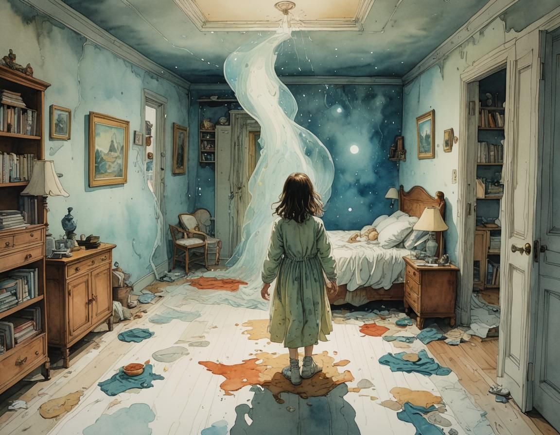 💃🏻🕺🏻Scintillating Poltergeist Watercolor Hyperdetailed transparent wash ...