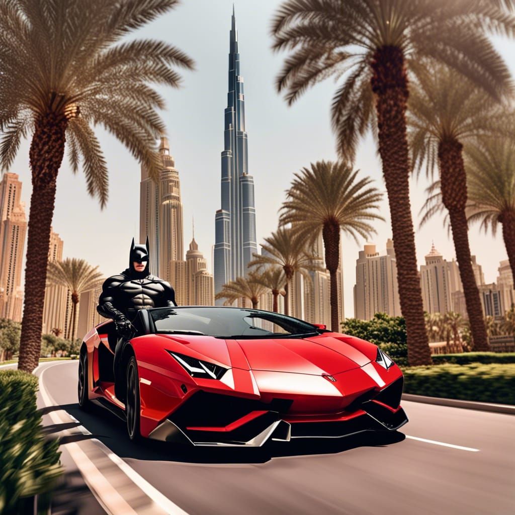 Batman driving a lambo - AI Generated Artwork - NightCafe Creator