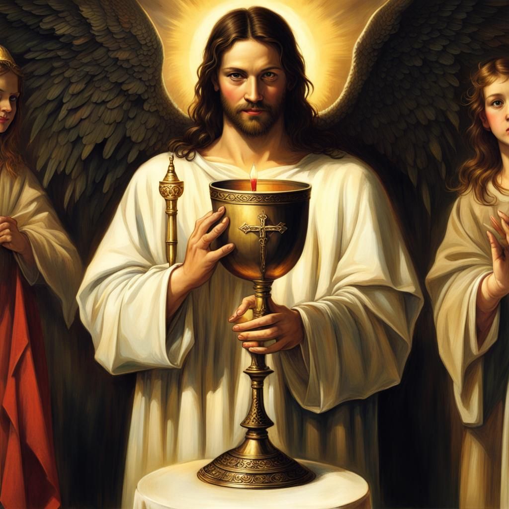 The holy grail in the Bible holding Lucifer - AI Generated Artwork ...