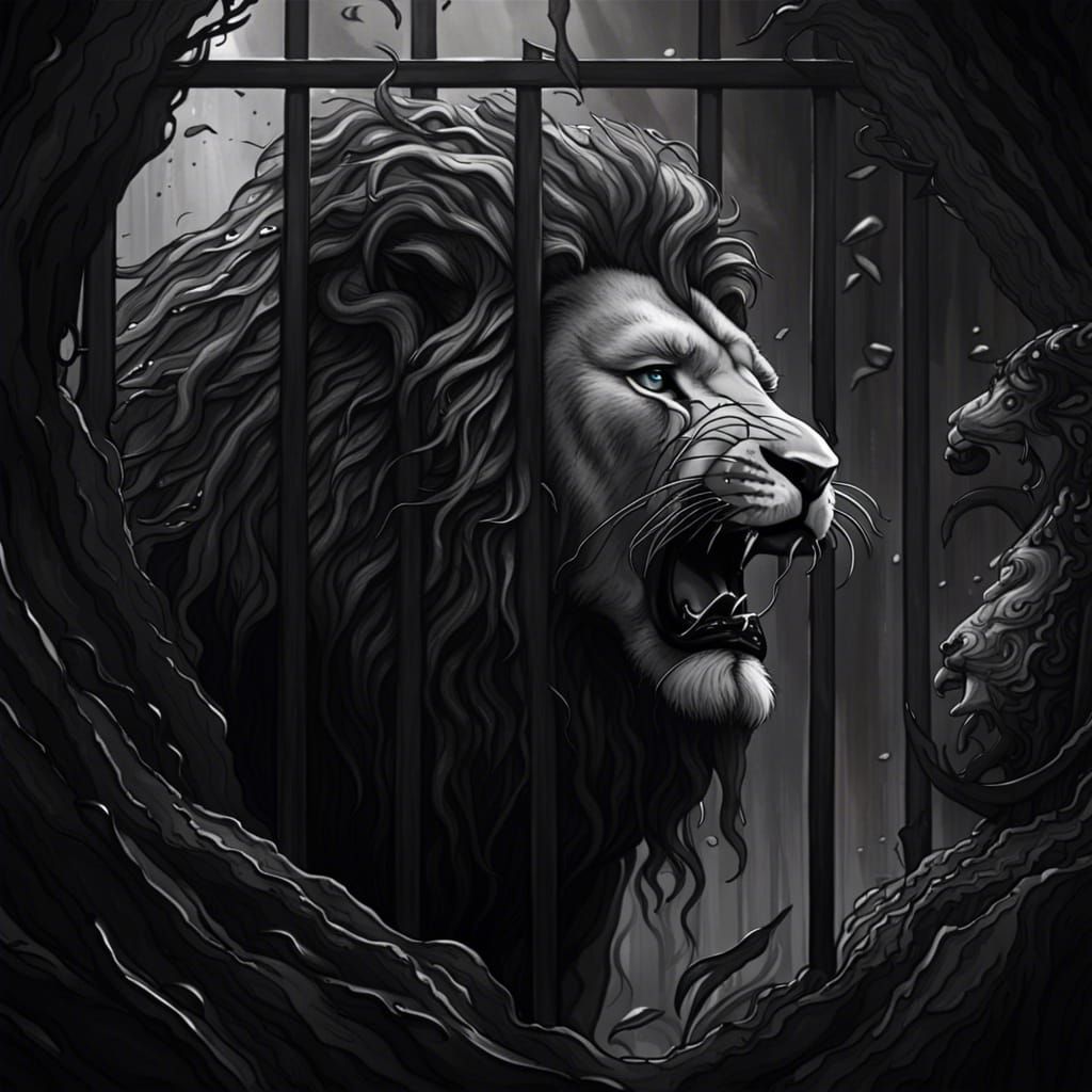 Caged lion - AI Generated Artwork - NightCafe Creator