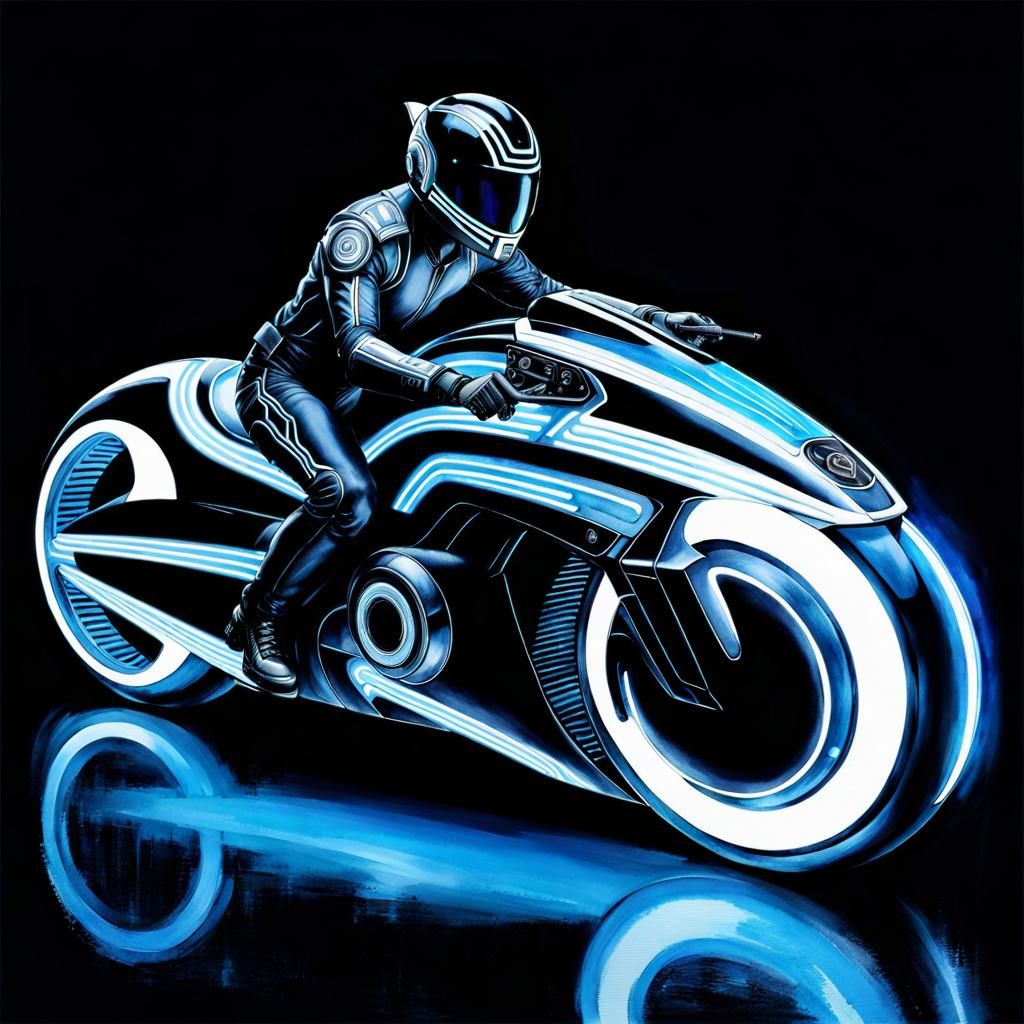 Tron Legacy style lightcycle - AI Generated Artwork - NightCafe Creator