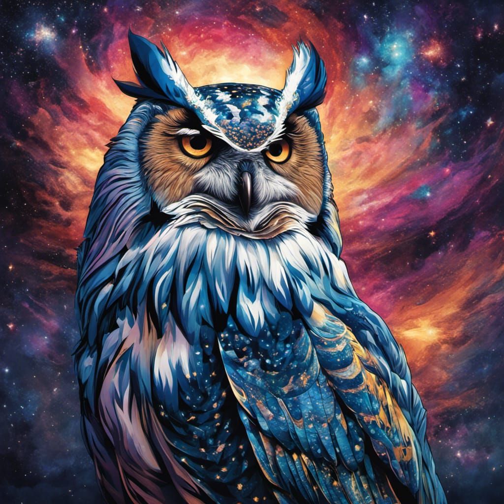 Cosmic Owl - AI Generated Artwork - NightCafe Creator