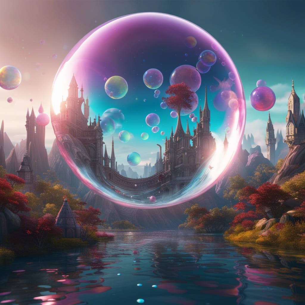 perfect world in a bubble - AI Generated Artwork - NightCafe Creator