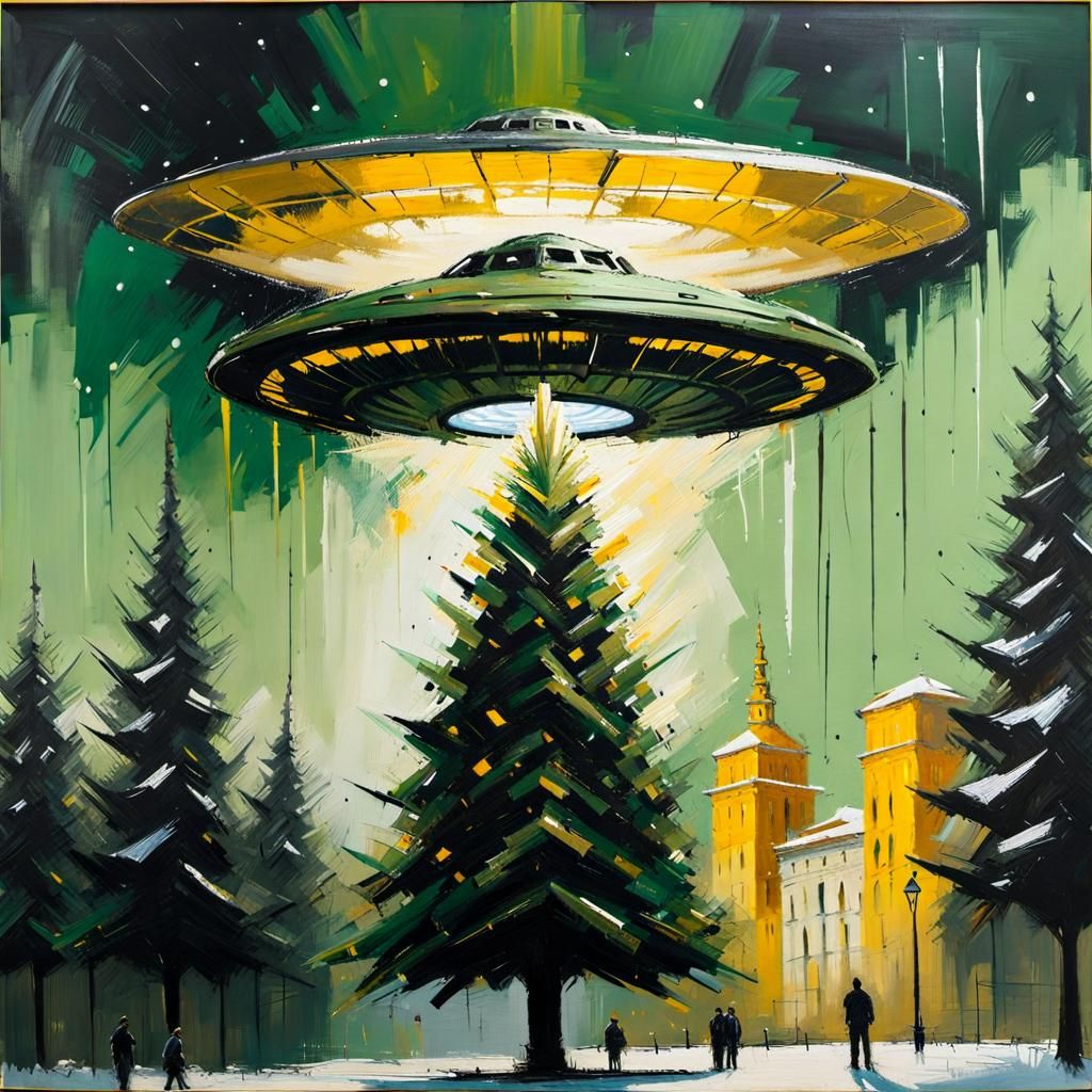UFO Christmas - AI Generated Artwork - NightCafe Creator