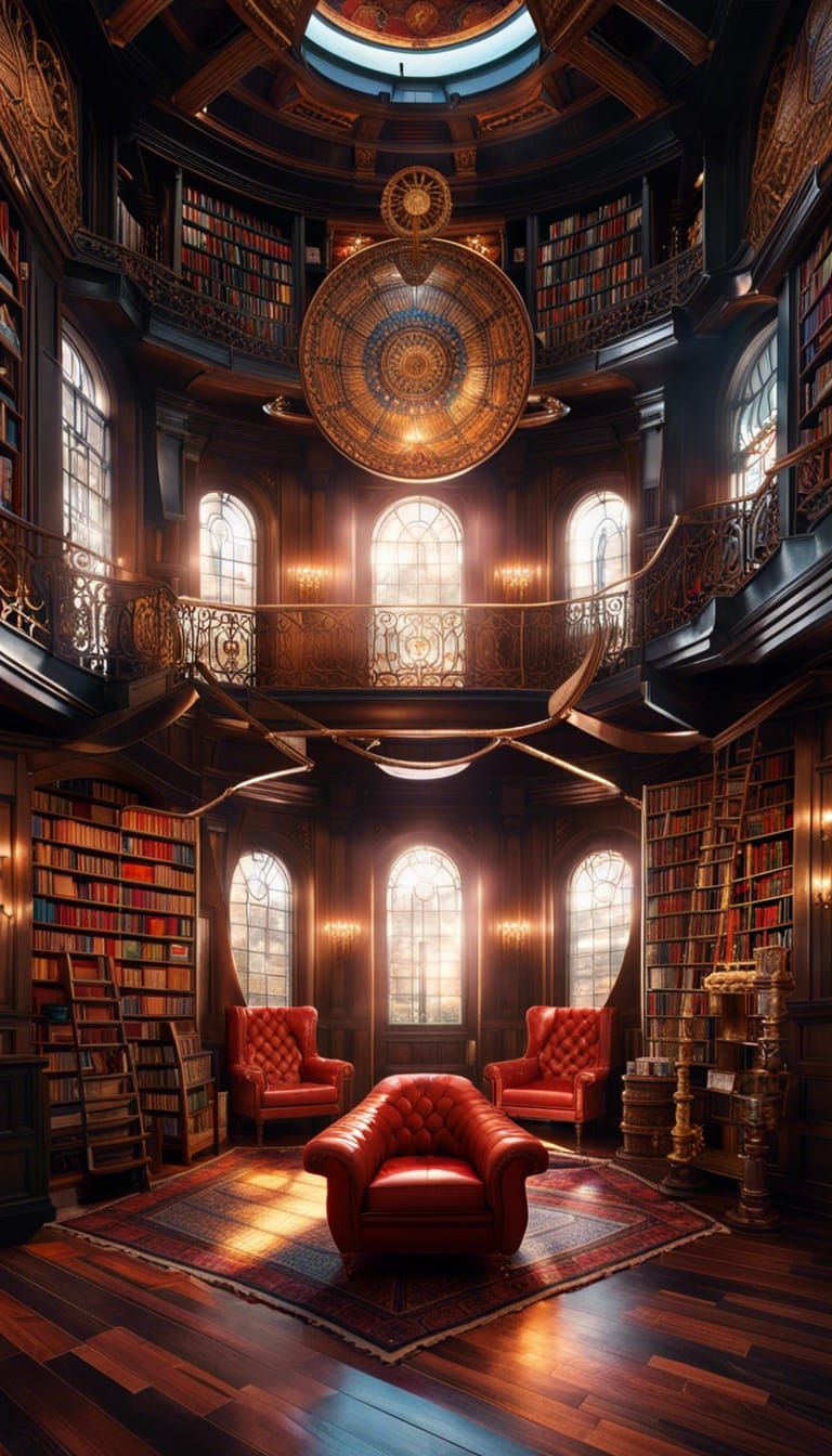 Huge Home library in the style of Doctor Strange - AI Generated Artwork ...