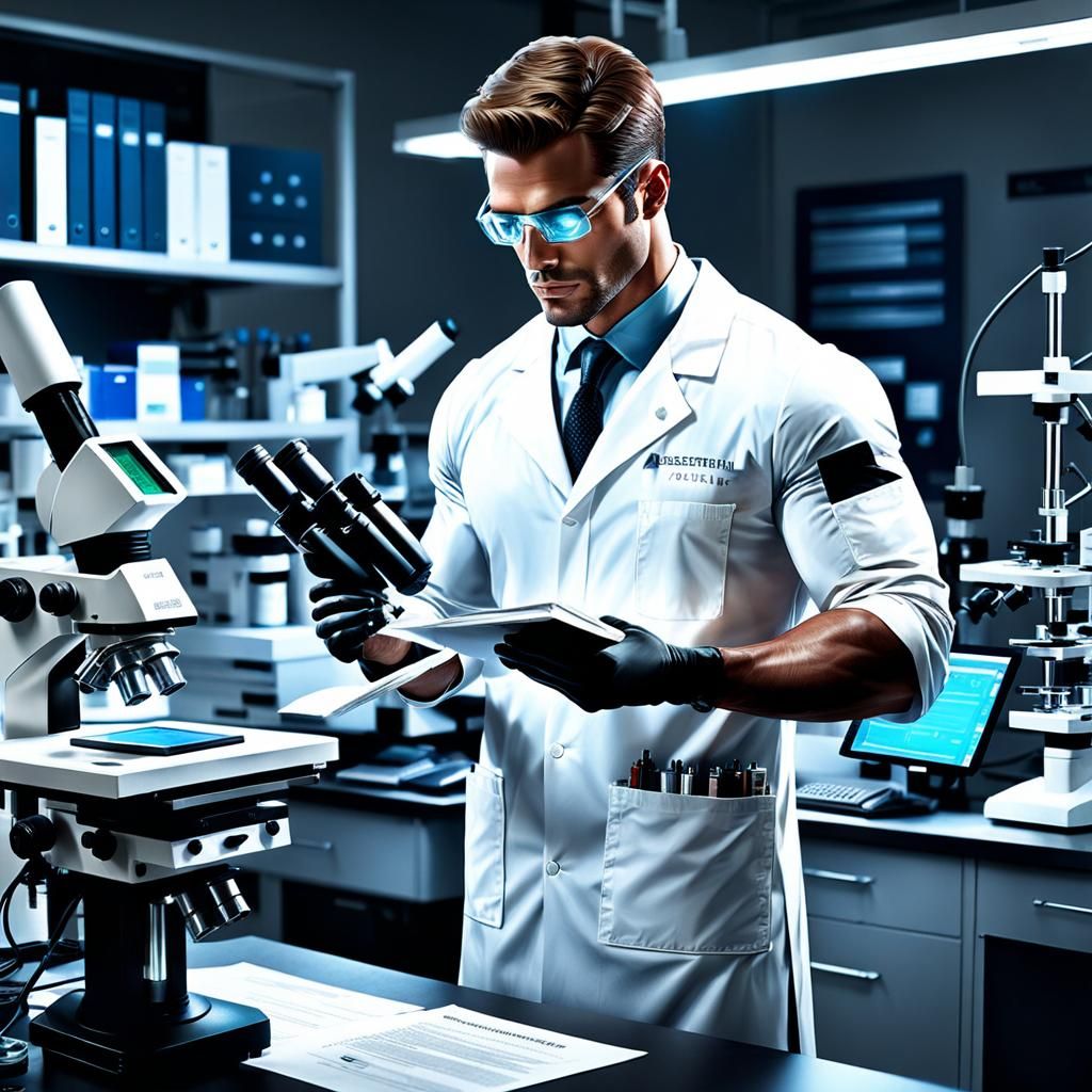 Handsome Scientist in the Lab - AI Generated Artwork - NightCafe Creator