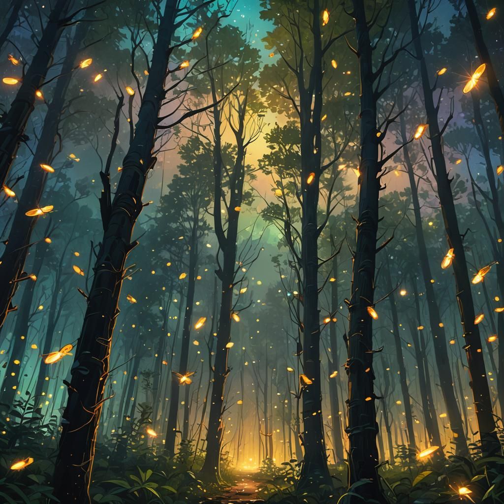 fireflies light up the night - AI Generated Artwork - NightCafe Creator