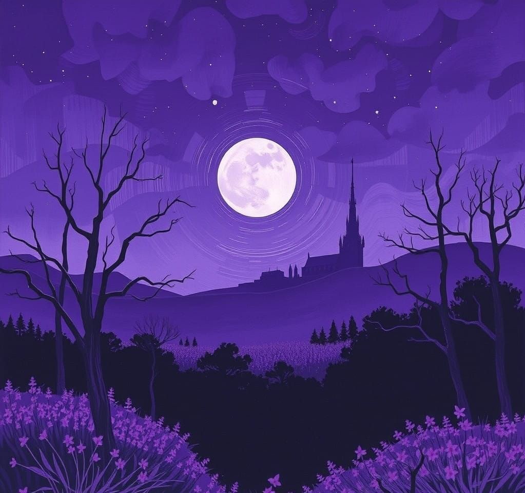 Regal Violet in Dreamlike Watercolor Style - AI Art