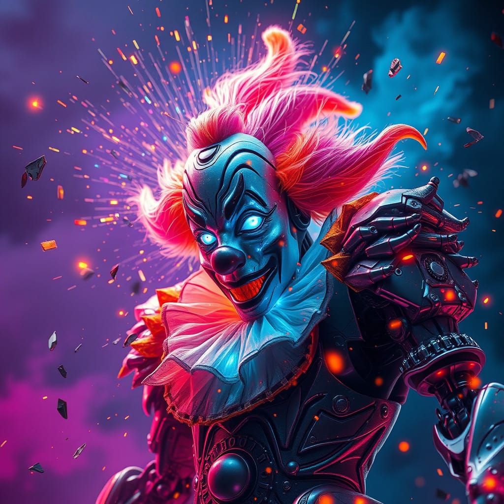 Robotic Clown Explodes - Futuristic Robotic Clown Erupts in ...
