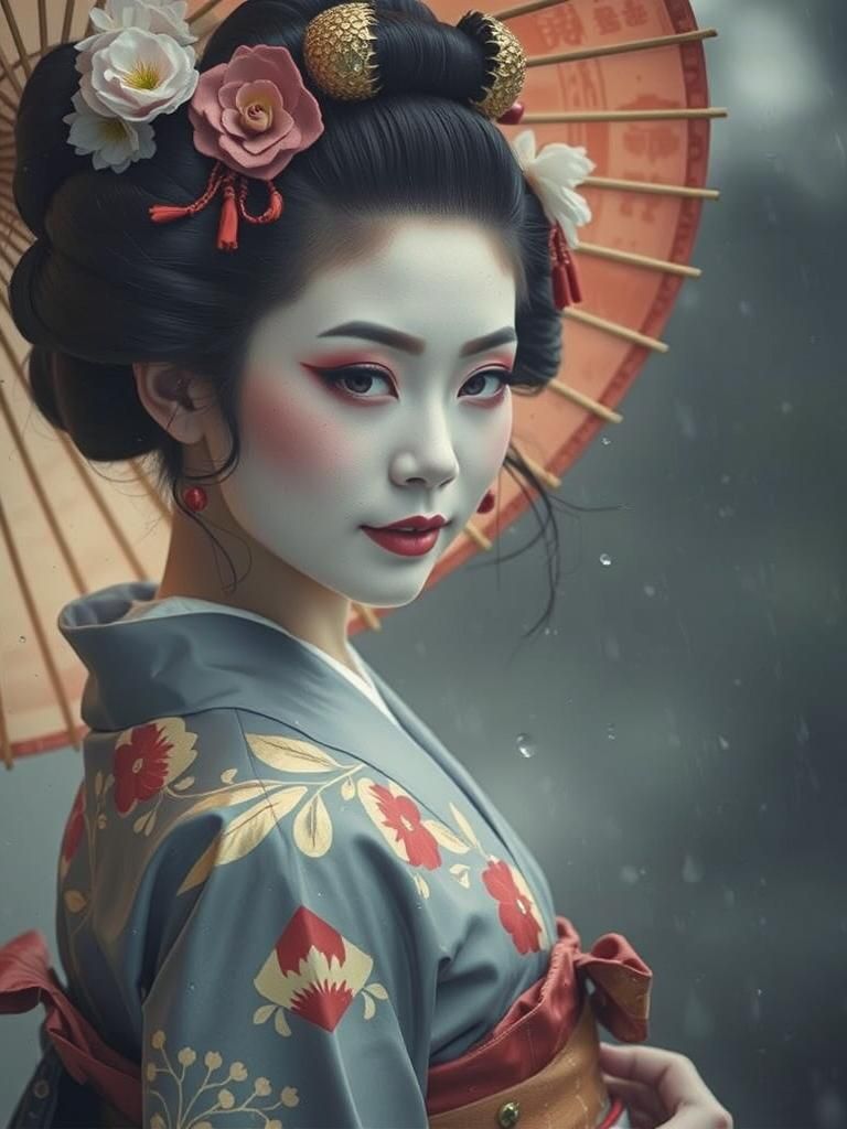 Geisha Lady in Rain (variations) - Geisha Lady in Rain (vari...