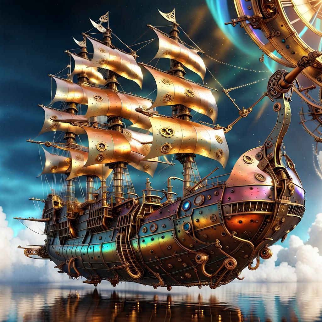 Metallic Steampunk Ship : r/nightcafe