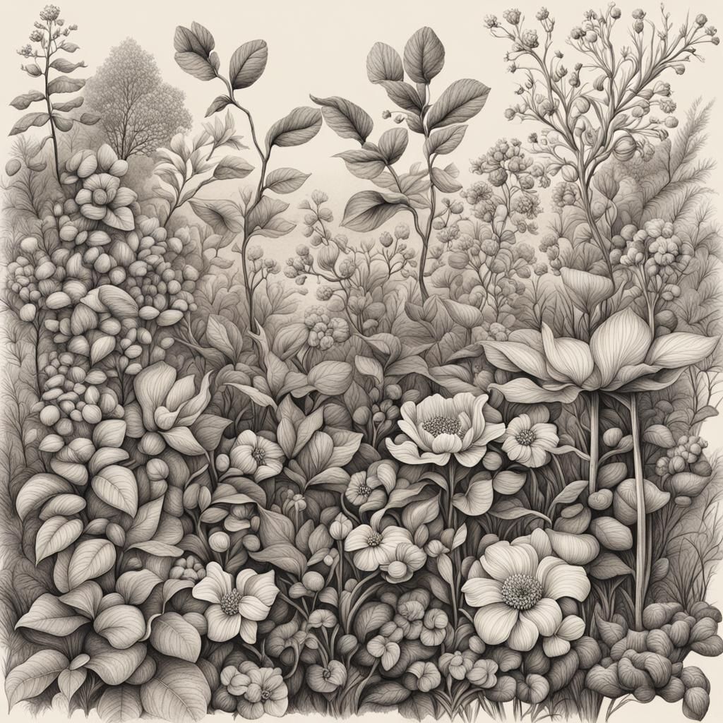 Detailed illustrations featuring various botanical subjects, from ...