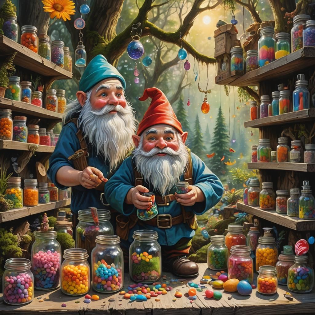Gnomey's Outdoor Candy Shop! - AI Generated Artwork - NightCafe Creator