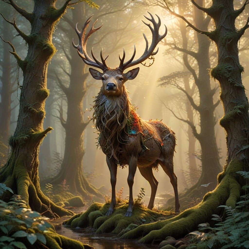 This beast is a fusion of a majestic stag and a forest spirit