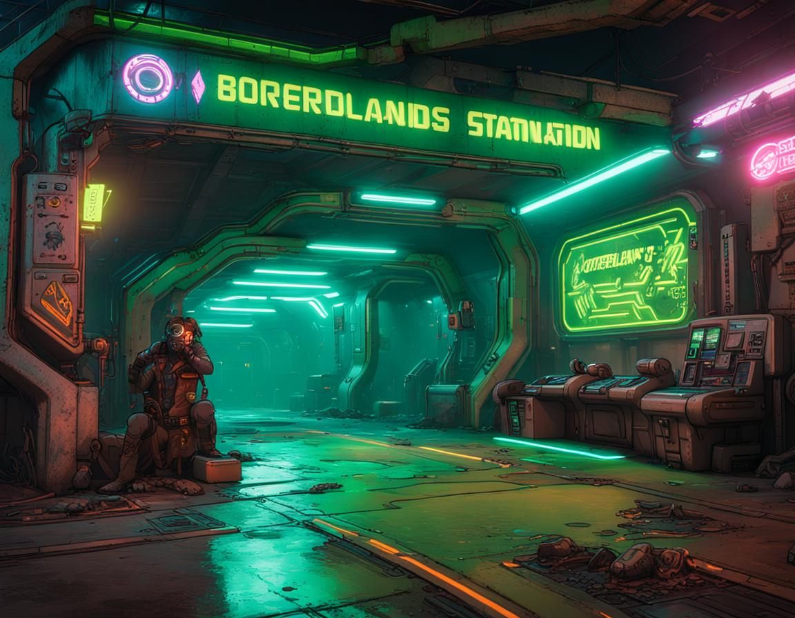 Borderlands. Underground metro station in Lectra City, Promethea. - AI ...