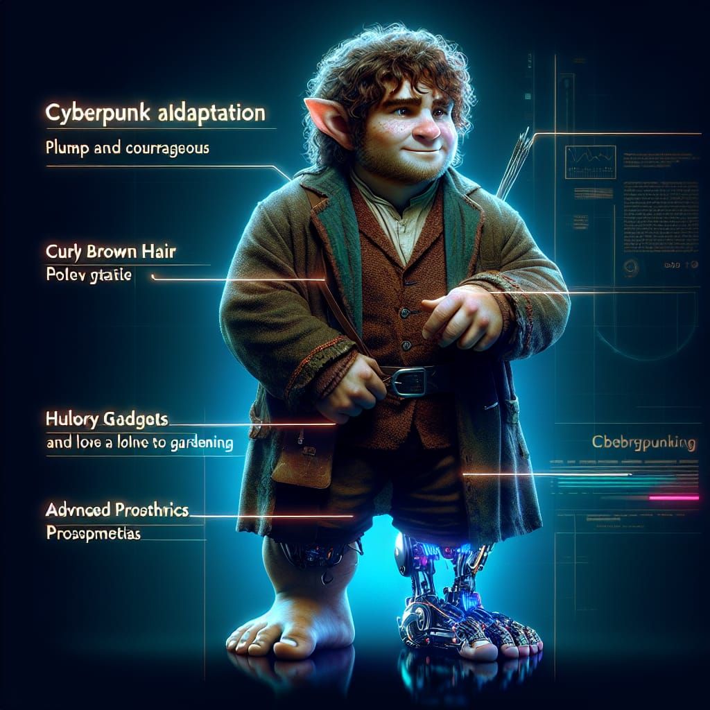 Cyberpunk Samwise Gamgee - AI Generated Artwork - NightCafe Creator