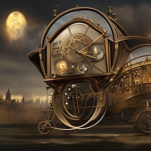 Steampunk Time Machine - AI Generated Artwork - NightCafe Creator