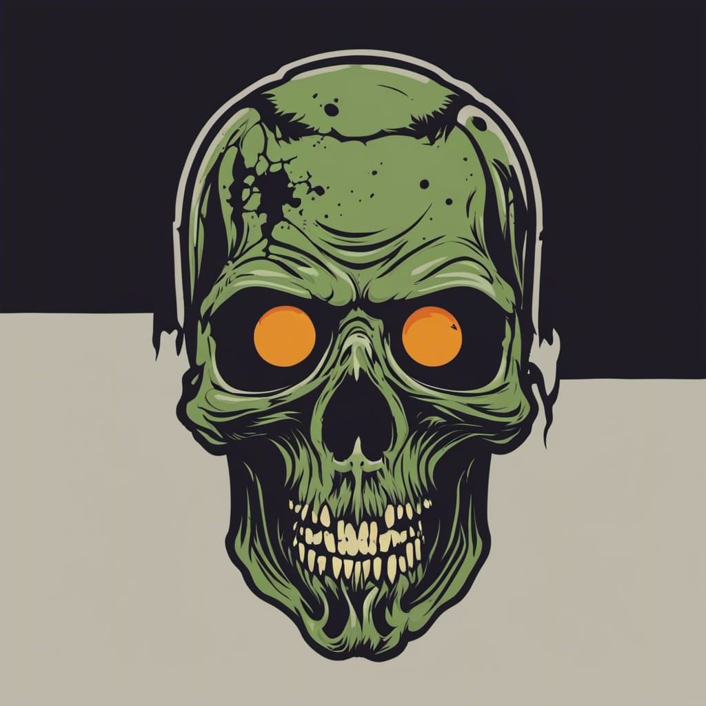 A Simple and Minimal Zombie Logo - AI Generated Artwork - NightCafe Creator