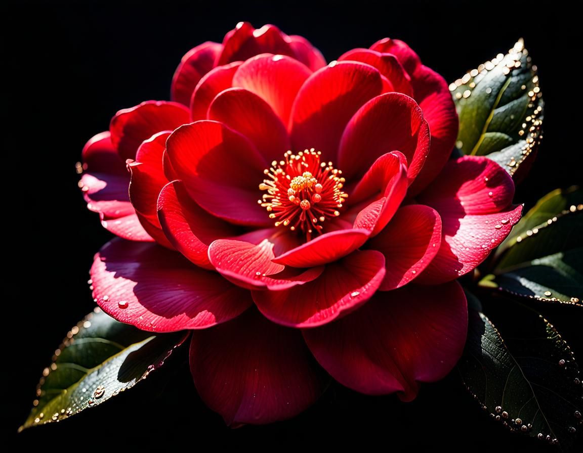 Middlemist Red Camellia - AI Generated Artwork - NightCafe Creator