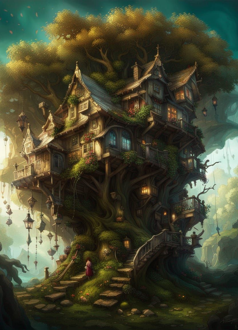 tree house - AI Generated Artwork - NightCafe Creator