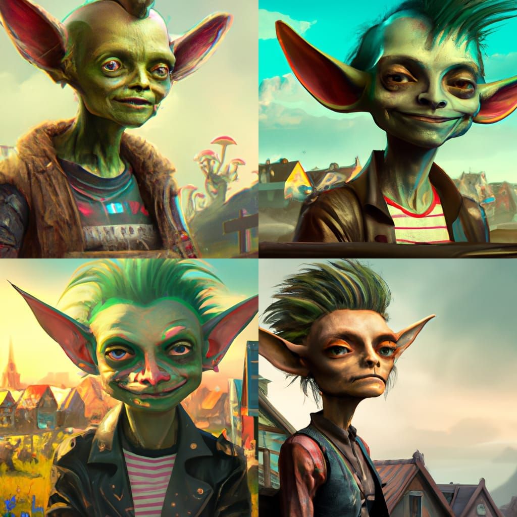 Portrait of a punk lady goblin - AI Generated Artwork - NightCafe Creator