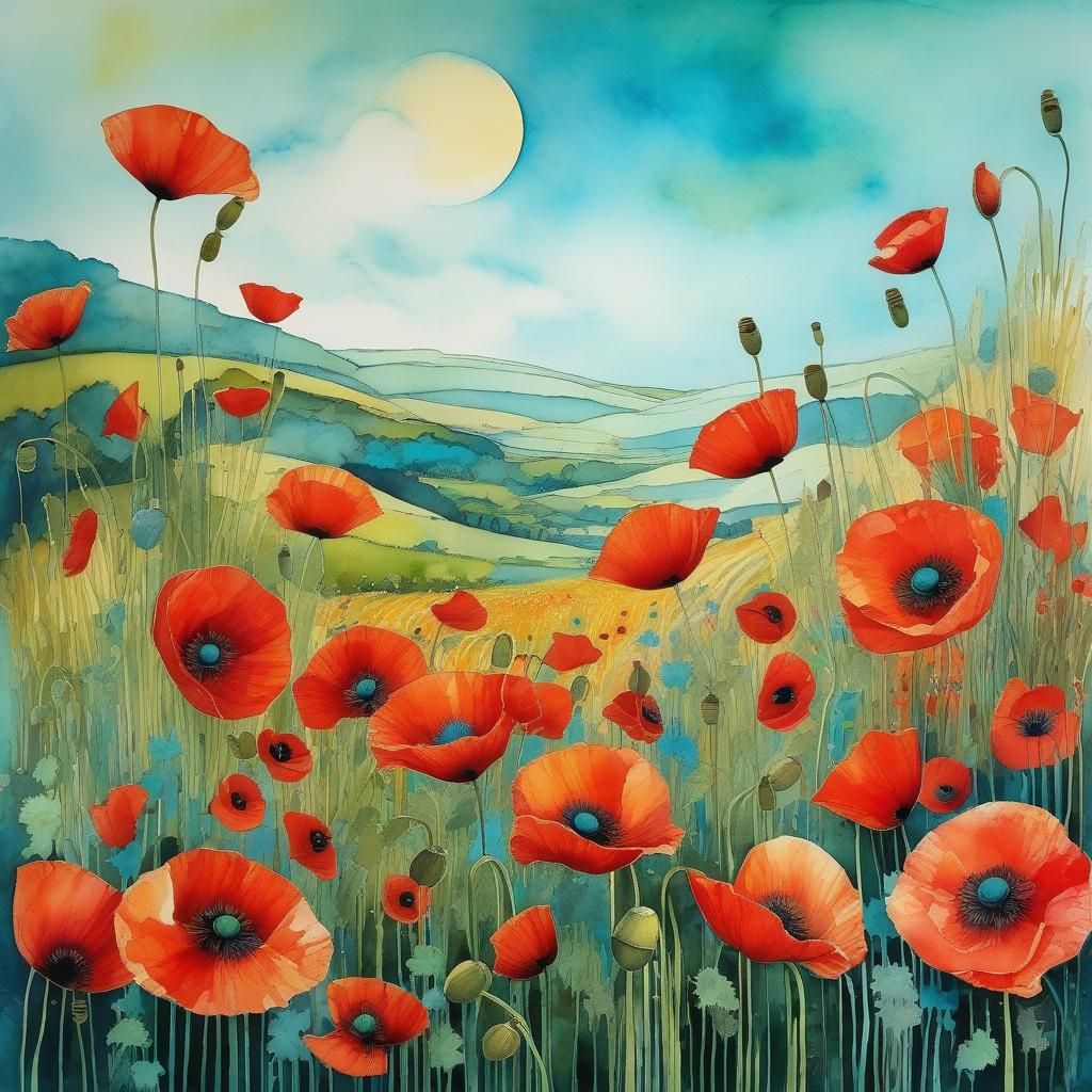 Poppies - AI Generated Artwork - NightCafe Creator