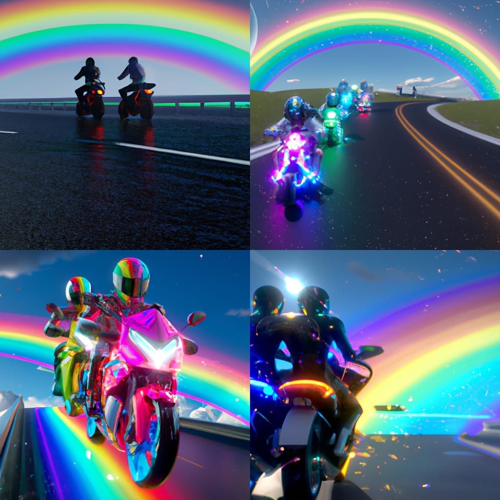 Rainbow Riders! - AI Generated Artwork - NightCafe Creator