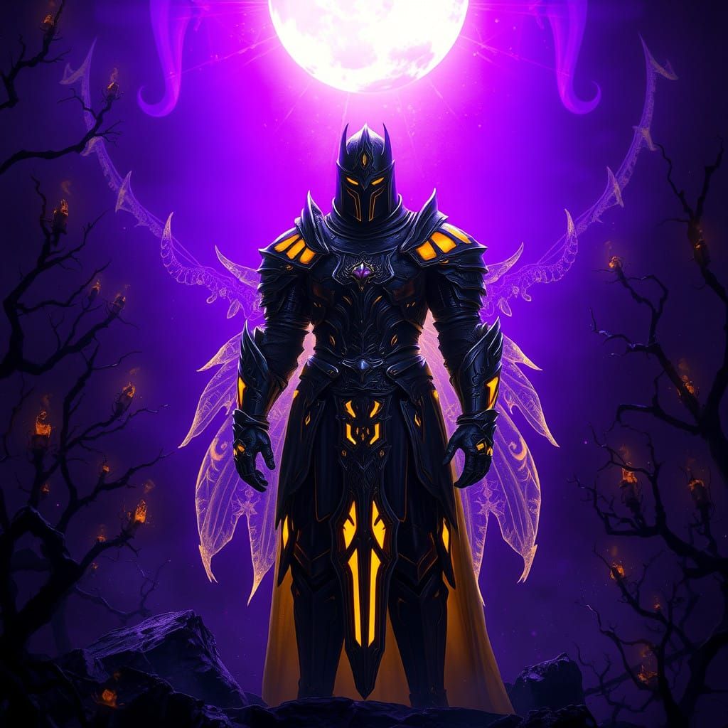 eerie knight - Ethereal Knight in Dark Fantasy Realm