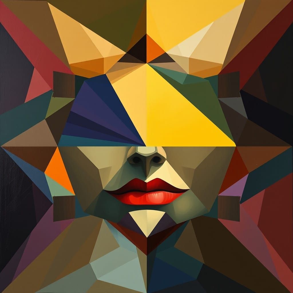 "To be Revealed" - Surreal Cubist Artwork in Neo-Cubism Styl...