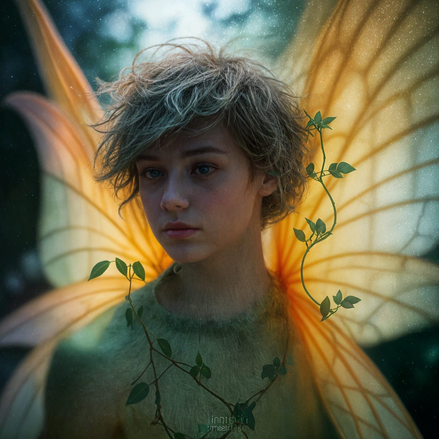 Ethereal Male Fairy in Dreamy, Moonlit Garden - AI Art