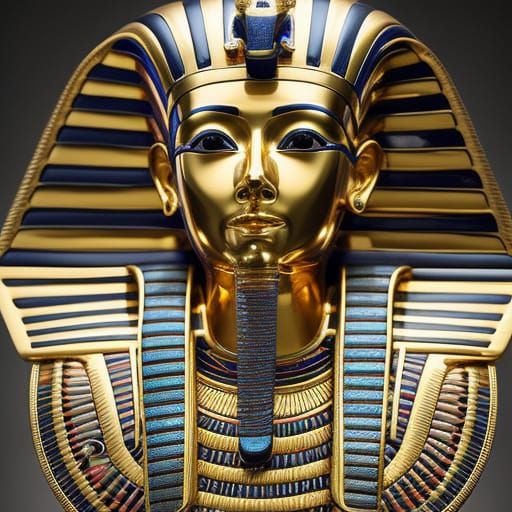 King Tutankhamen gold & lapis lazuli death mask - AI Generated Artwork ...