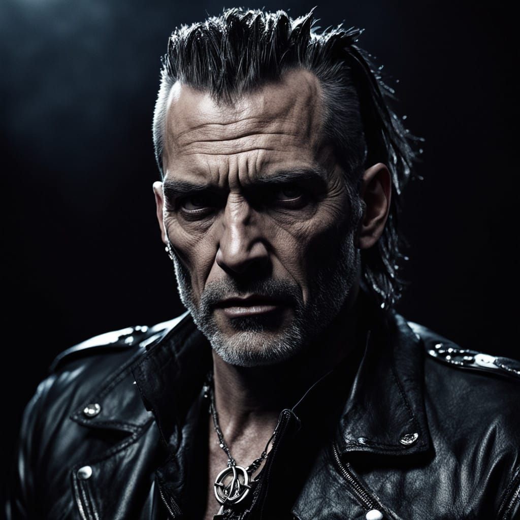 Tyrus - Gritty Vampire Portrait in Cyberpunk Style