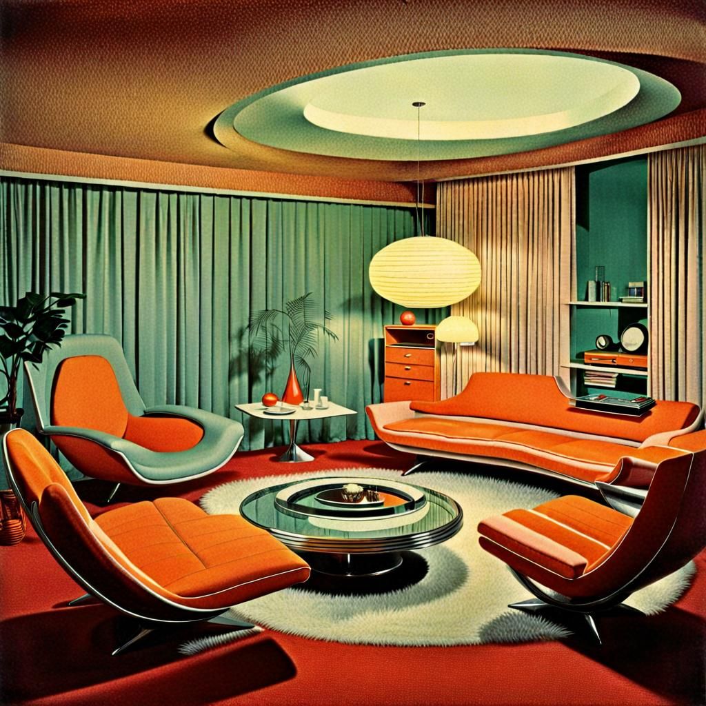 Retro-Futuristic Living Room