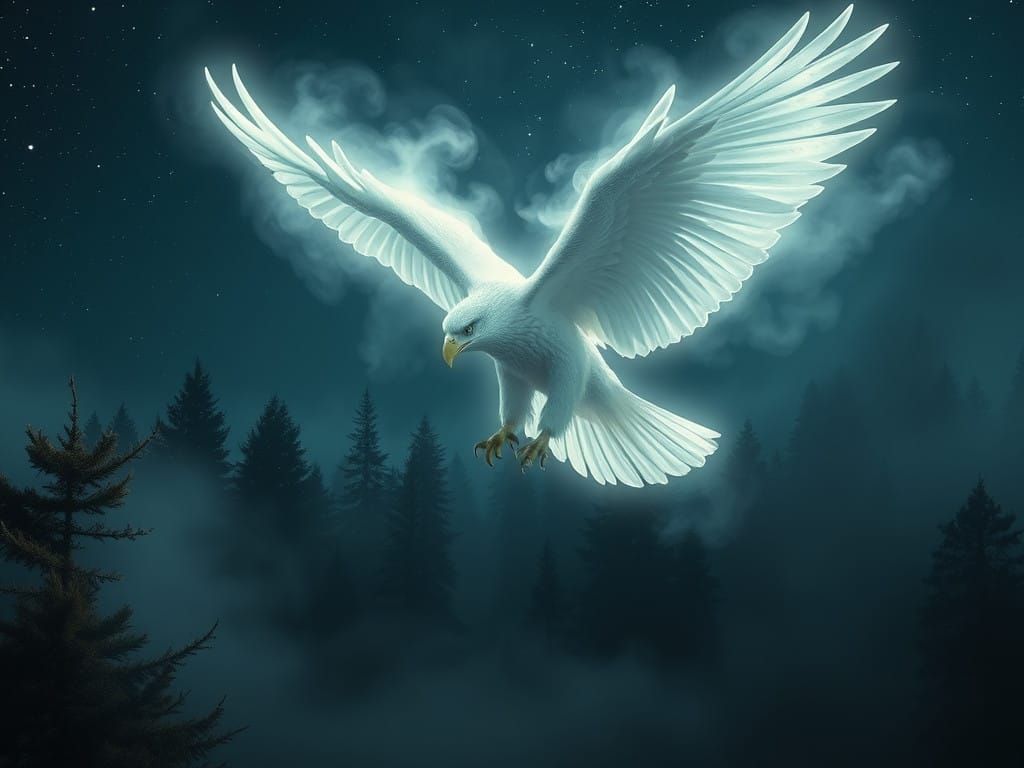 House of Ravenclaw - Ethereal Eagle Soars Through Starry Nig...