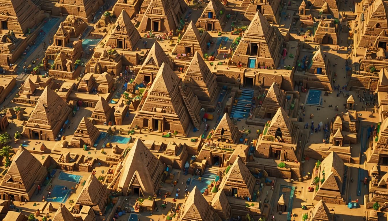 Pyramid Houses - AI Generated Artwork - NightCafe Creator
